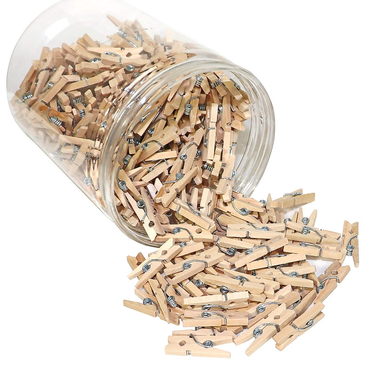 Mini Natural Wooden Clothespins, 320pcs, 1 Inch Photo Paper Peg Pin Craft Clips for Scrapbooking, Arts & Crafts, Hanging Photos (Natural)