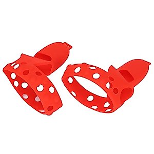 HAOX VR Joystick, Washable Comfortable Controller Grip Cover Antislip Sweatproof for Quest 2(red)