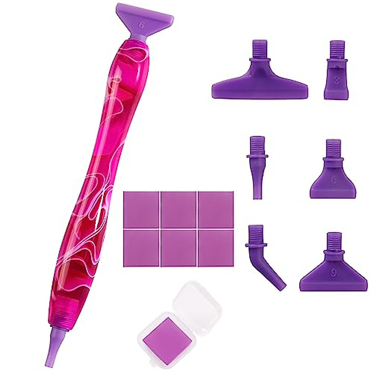 Updated Diamond Painting Pen, 13Pcs Diamond Art Pens with Screw Thread Tips, Diamond Painting Pens Tool Accessories Kit Drill Pen for Diamond Painting Art Nail Art Cross Stitch (Purple)