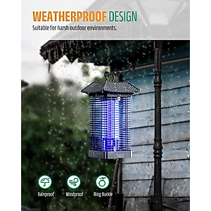 Buzbug LED Bug Zapper Indoor Outdoor, 10 Years Lifespan Lamp Sustainable Less Power, Durable Instant Electric Mosquito Insect Killer Fly Zapper, for Garden Backyard Patio Sport Fields Home -MO005B