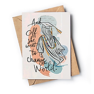 Graduation Card for Her - High School College Graduation Cards 2024 for Women - Masters Degree Congratulations Cards for Girls - Proud of You Card for Daughter, Granddaughter, Sister, Niece - And Off