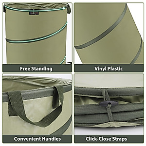YUDI & GARDEN 45 Gallon-Collapsible Garden Bag,Collapsible Trash Can,Pop Up Trash Can,Collapsible Trash Can Camping,Pop Up Leaf Barrel,Reusable Yard Waste Bags for Patio,Leaf,Lawn,Camp