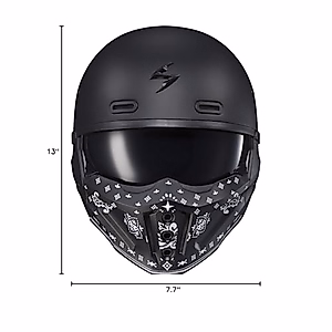 ScorpionEXO Covert X Optional Replacement DOT Approved Chin Cover for Covert X Helmets Mask Bandana (Matte Black)