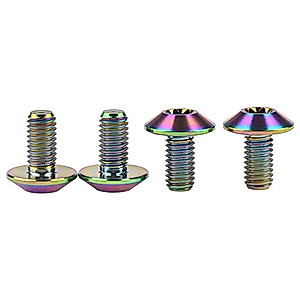 Wanyifa Titanium M4 M5 M6 10 12 15 20 25mm Button Torx Head Bolt Screw for Bicycle Motorcycle Pack of 4 (Ranibow, M5x12mm)
