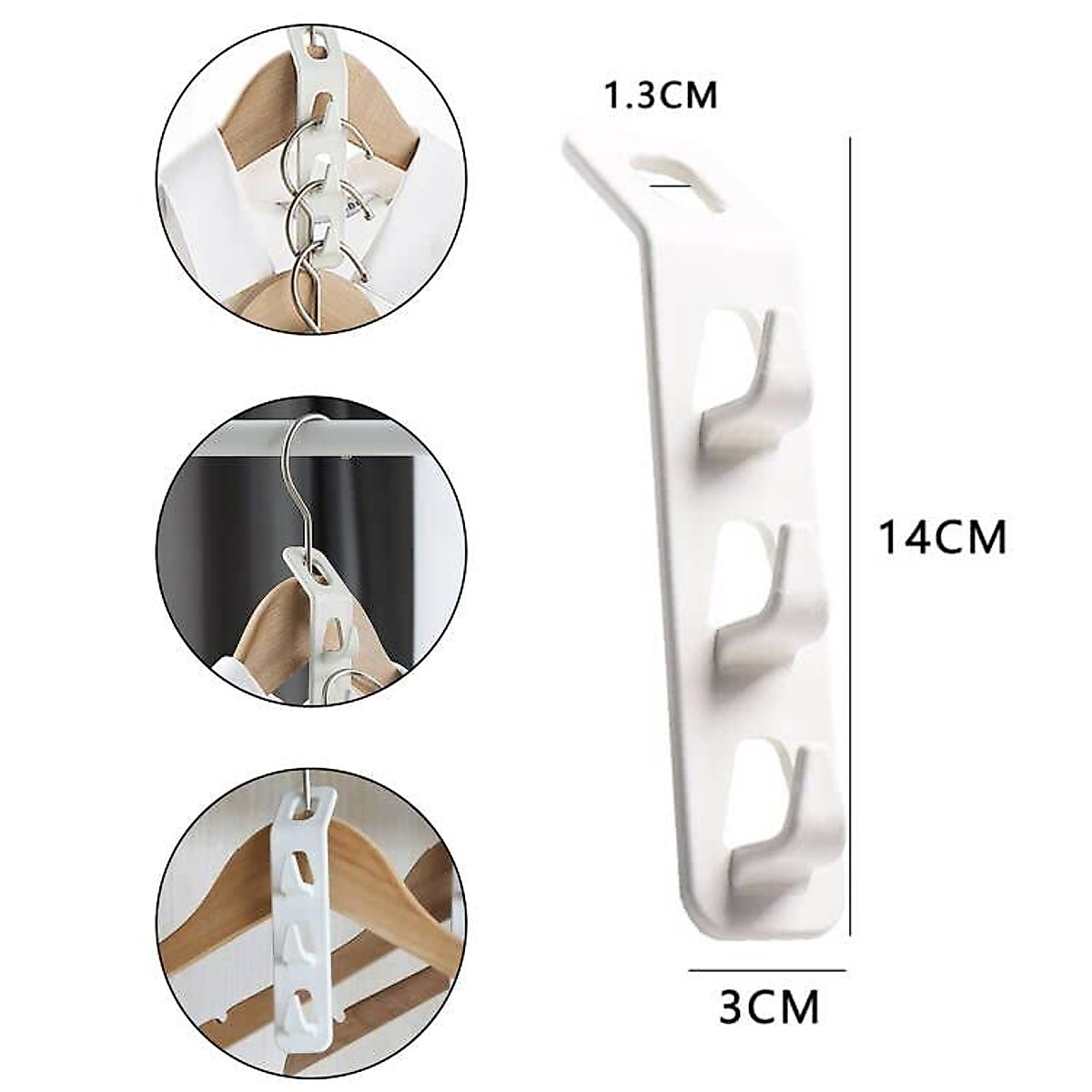 UgyDuky Plastic Connector Hooks Clothes Hanger Connector Hooks for Hanger Stacking Use Save Wardrobe Space Space Saving Hangers Hooks Closet Organizer for Clothes Closet (8 Pack Multi-Layer)