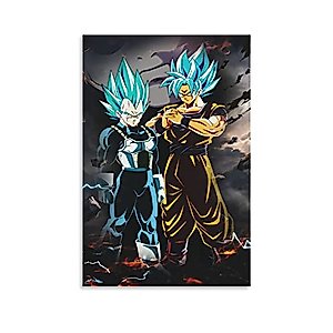 HOW FIT Anime Vegeta Poster Prints on Canvas Decoration Room Decor Posters Unframe 12x18inch(30x45cm)