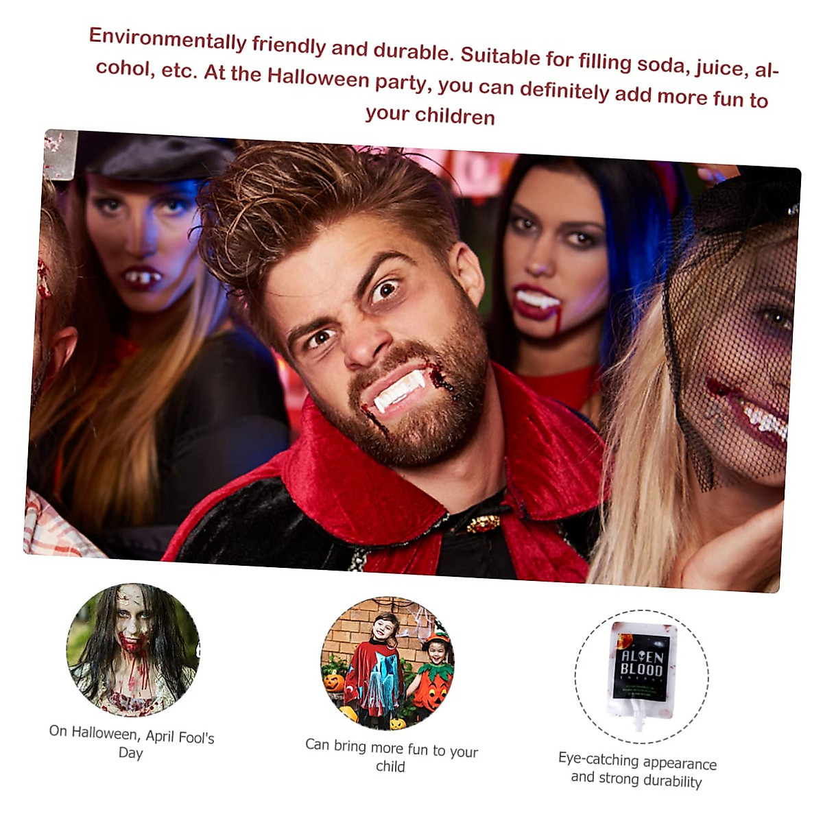 Toyvian Alien Halloween Bag 40 Pcs Beverage Storage Bag Blood Storage Container Leakproof Seal