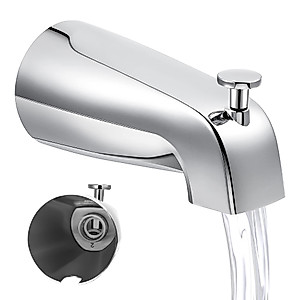 Dreyoo Universal Bathroom Tub Spout Compatible with Westbrass E531D-1F-62, Fits 4 Inch Reach Wall Front Mount Tub Spout with Shower Diverter 1/2'' IPS Inside Thread Bathtub Faucet(Chrome)