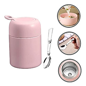 Yardwe Vacuum Flask Thermal Breakfast Cup Insulation Soup Cups Leakproof Soups Cup Pink Student 316 Stainless Steel Stew Pot Stainless Steel Small Insulation Barrels Breakfast Cups