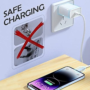 Fast Charger Block,PD 20W Wall Charger Adapter,Type C Charger with 3ft Fast Charging Cable for iPhone 14 Pro/14 Pro Max/14, iPhone 13/13 Pro/13 Pro Max, iPhone 12 Pro Max, AirPods Pro