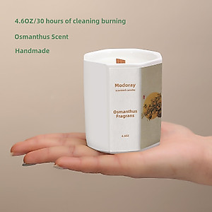 Modoray Scented Candle,Osmanthus Scented Candle,Candles for Home Scented, Soy & Coconute Wax,Wood Wick Candle,Crackling Candle,Gift for Woman Man