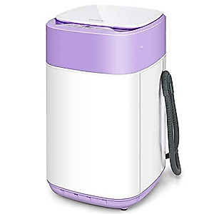 Mayjooy Portable Washing Machine, 8lbs Full-Automatic Washer and Spinner Combo w/6 Programs, 6 Water Levels & Built-in Drain Pump, 2-in-1 Compact Laundry Washer for RV/Dorm/Apt (Purple)