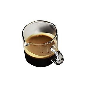 Renococo Double Spouts Milk Cup, 4 Oz Espresso Shot Glass with Pouring Handle,Clear Glass Cup,Liquor Glass Cups,Glass Round Beaker,Wine Glasses,Cocktail Cup,Juice Glass,Coffee Mug