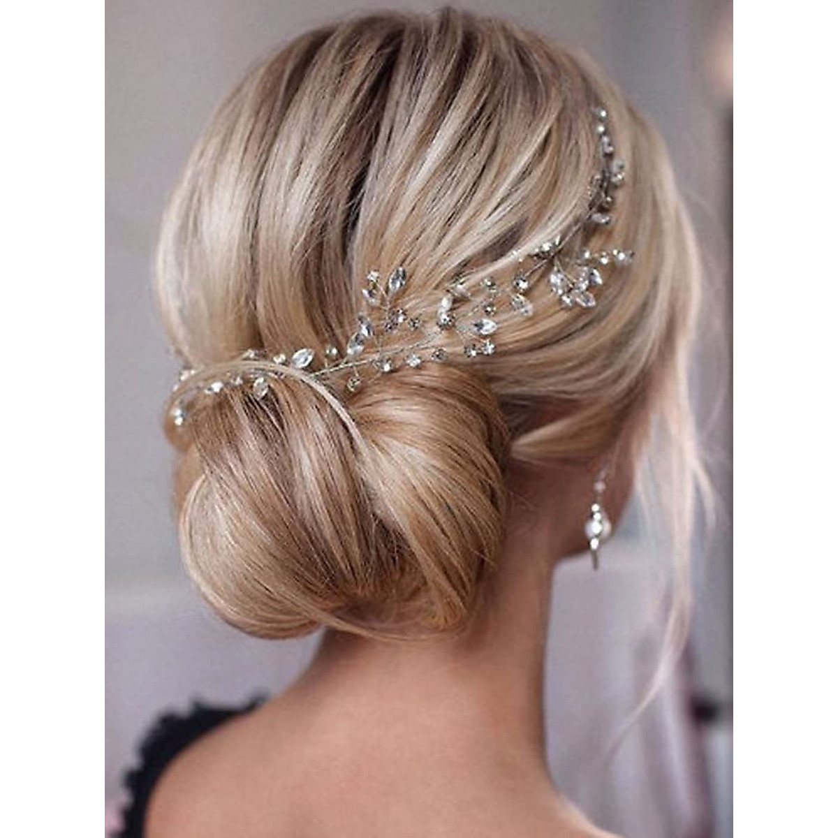 JAKAWIN Bride Crystal Wedding Hair Vine Silver Bridal Hair Piece Rhinestone Hair Accessories for Women HV113 (A Gold)