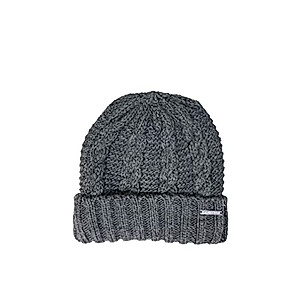Michael Kors Women's Cable Knit Fleece Lined Beanie (Dark Grey)