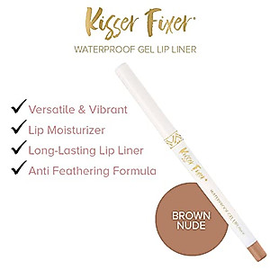 Belle Beauty by Kim Gravel Waterproof Gel Lip Liner - Cruelty Free Waterproof Lip Liner Pencil - Anti Feathering Moisturizing Formula (Brown Nude)