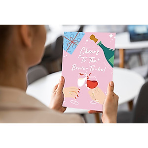 XXDJLP Sweet Bridal Shower Card for Bride To Be,Funny Bachelorette Card for Bride Her, Cute Bride To Be Card Gifts for Women Sister Friends, Wedding Engagement Congratulations Card