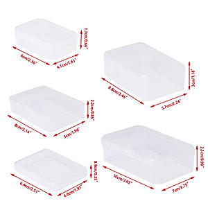 ljhnba Rectangular Plastic Transparent Storage Box Collection Container Organizer Storage Box Bottle Basket Rack Tank Airtight Glass Dispenser