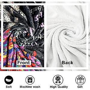 Flannel Throw to My Daughter Blankets from Mom Dad Birthday Gift Snuggle Breathable Letter Printed Blanket Warm Soft Couch Home Living Room Decor Foldable 60"x80"