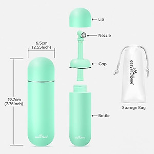 Easy@Home Portable Bidet for Travel: Peri Bottle for Postpartum Care - Handheld Sprayer for Women & Men | 380ml(12.8oz) Large Personal Hygiene Cleaning Bottle | EPB-01 Green
