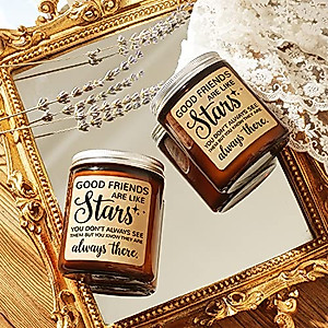 Good Friends are Like Stars Gifts - Lavender Scented Candles, Funny Birthday Christmas Gifts for Women Friends, Girlfriend, Mom, Sisters, Besties Scented Candles for Men Women