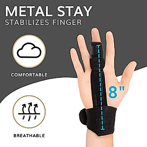 BraceAbility Finger Splint - Adjustable Support Guard for Jammed or Broken Knuckle Treatment, Medical-Grade Aluminum Immobilizer to Straighten Trigger Finger, Arthritis Pain Relief Brace (Universal)