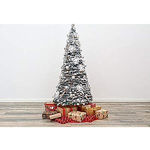 Sharper Image Pop-Up 6Ft. White Flocked Christmas Tree
