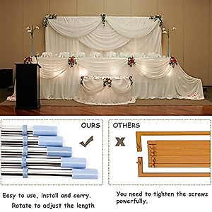 WUPYI Professional Backdrop Stand Pipe Kit,10'x10'/10'x 20' Heavy Duty Background Support System Curtain Frame Telescopic with Steel Base for Wedding Party Photography Trade Show Display (10'x 20')