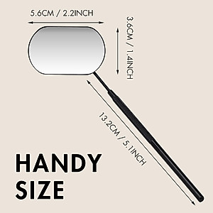 Embagol Lash Mirror Extra Large Makeup Mirror for Eyelash Extensions Detachable Stainless Steel Square Round Lash Extension Accessories(Black)