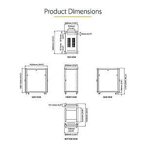 StarTech.com 22U Server Rack Cabinet with secure locking door - 4 Post Adjustable Depth (5.5" to 28.7") - 1768 lb capacity - 19 inch Portable Network Equipment Enclosure on wheels/casters (RK2236BKF)