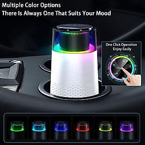 Fourmor Car Air Purifier - Updated Mini Air Purifier Air Purifiers with HEPA Filter,Atmosphere light function with LED running lights，for Car,Home,Office