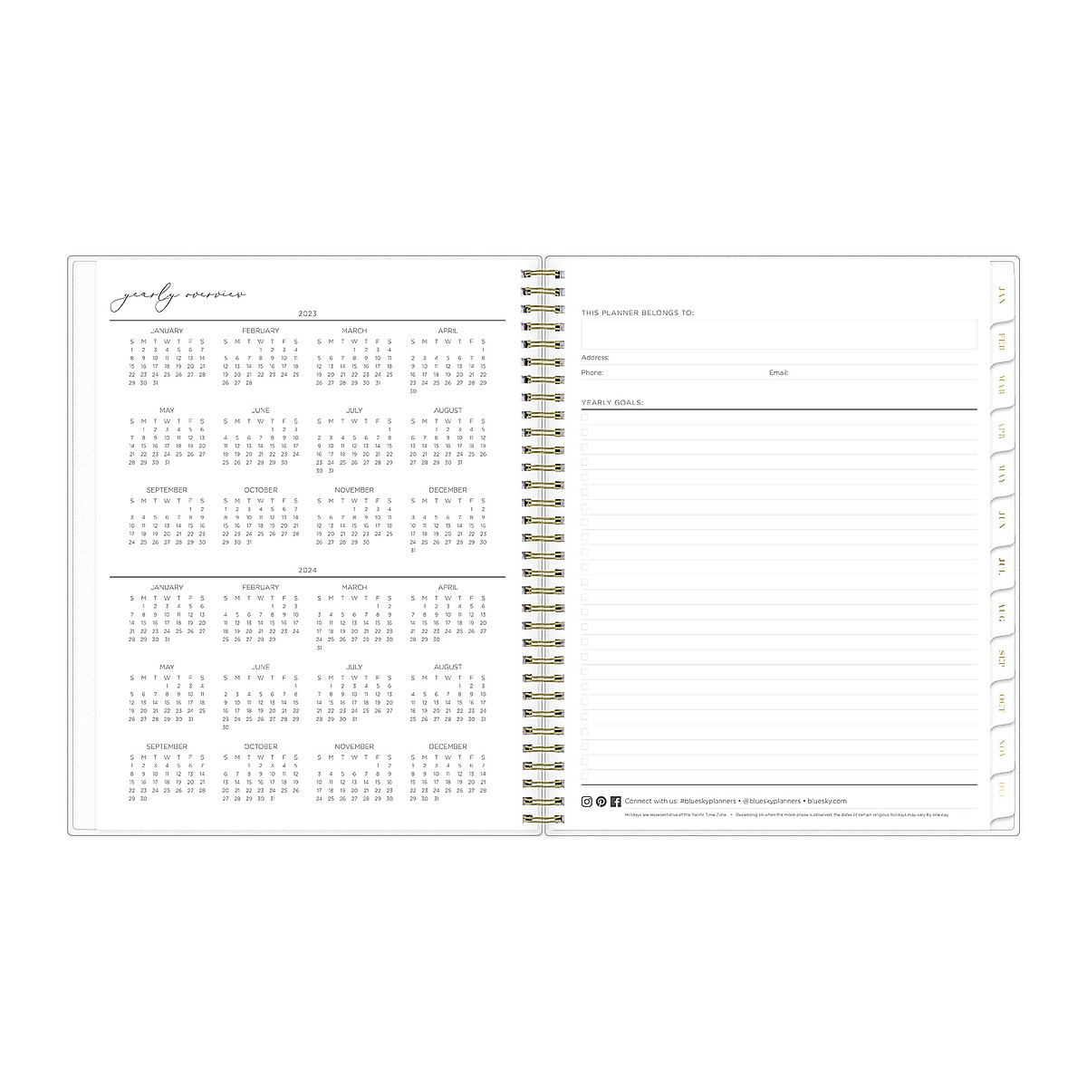 Blue Sky Life Note It 2023 Weekly and Monthly Planner Notes, 8.5" x 11", Frosted Cover, Wirebound, Leah (139479-23)