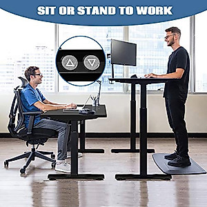 Tangkula Dual Motor Electric Standing Desk Frame, Height & Width Adjustable Motorized Sit Stand Desk Base, Ergonomic Standing Up Workstation w/Memory Controller