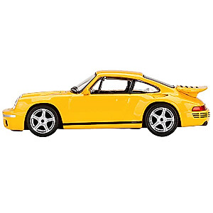 Truescale Miniatures RUF CTR Anniversary Blossom Yellow w/Black Stripes Limited Edition to 4800 Pieces Worldwide 1/64 Diecast Model Car by True Scale Miniatures MGT00358