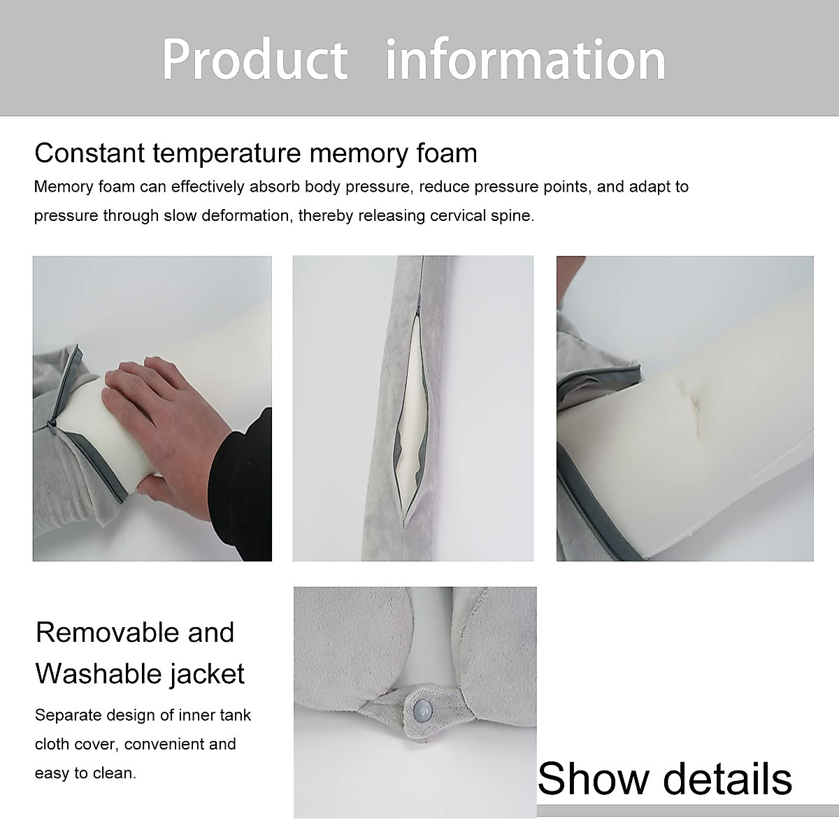 Hxcxrst Travel Pillow-Twist Memory Foam Neck Pillow Support Pillow, Used for Neck, Chin, Waist and Leg Support-Suitable fo Airplanes, Buses, Trains.