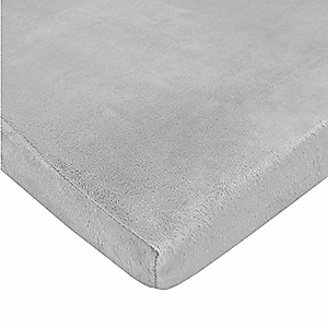 TL Care Heavenly Soft Chenille Fitted Pack N Play Playard Sheet 27" x 39", Warm and Cozy Chenille Pack and Play Sheet, Gray, for Boys and Girls, Fits Most Mini Crib Mattresses