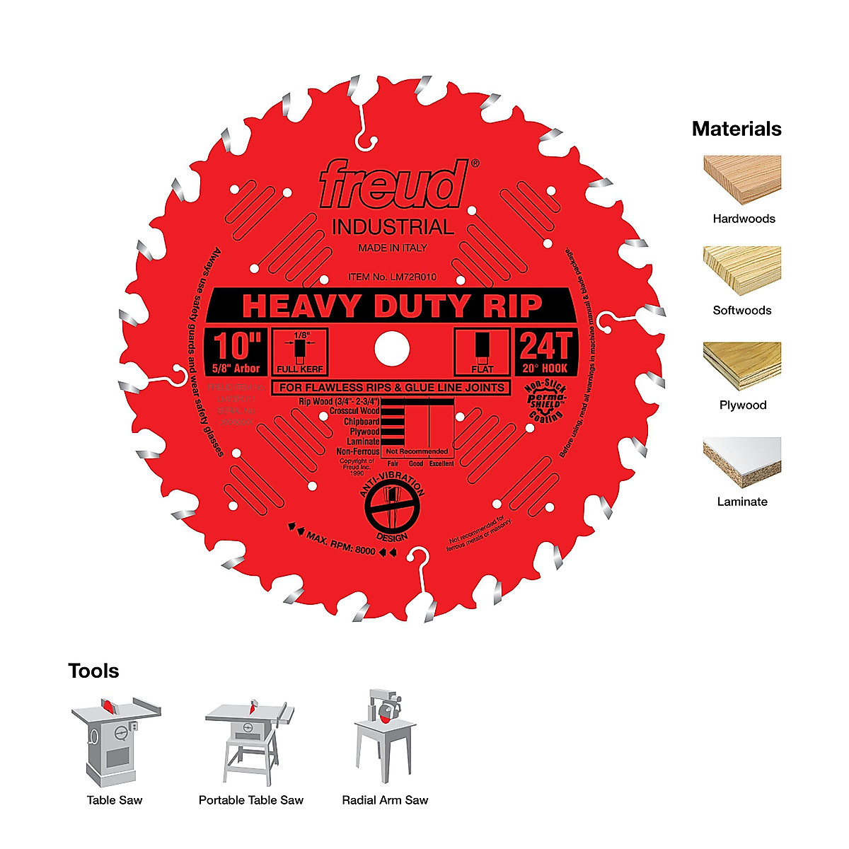 Freud America LM72R010: 10" Heavy-Duty Rip Blade