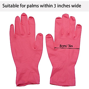 Kids Gloves Disposable, Nitrile Gloves for 7-14 Years - Latex Free, Food Grade, Powder Free -for Crafting, Painting, Gardening, Cooking, Cleaning - 100 PCS Rose red