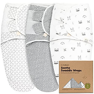 3-Pack Organic Baby Swaddle Sleep Sacks - Newborn Swaddle Sack - Ergonomic Baby Swaddles 0-3 Months - Baby Sleep Sack - Baby Swaddle Blanket Wrap - Baby Swaddle Sack - Baby Swaddle Wrap (Nordic)