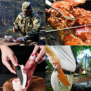 LifHap Butcher Knife,Steak Boning knifes for meat with Sheath and Fillet Meat Cleaver Knives turkey carving knife Chef Knife Brisket Knife for Home, Camping, BBQ, butchering knives for Man