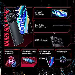 realme Narzo 50A Prime Dual-SIM 64GB ROM + 4GB RAM (GSM Only | No CDMA) Factory Unlocked 4G/LTE Smartphone (Flash Black) - International Version