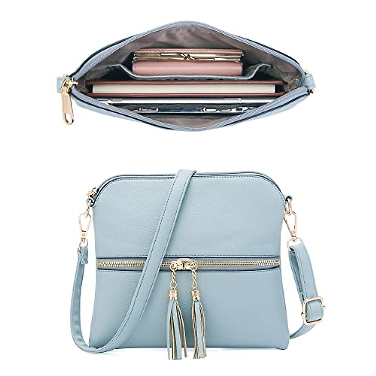 Purses And Wallets Set For Women Tote Satchel Handbags Large Hobo Bag Purse With Wallet 3PCS Skyblue