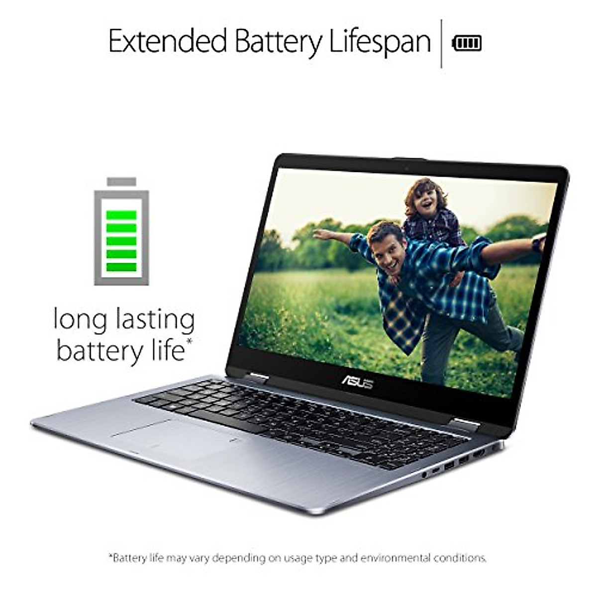 ASUS VivoBook Flip Thin and Light Laptop, 15.6” Full HD Touchscreen, Intel Core i7-8550U Processor, 8GB RAM, 1TB HDD, Windows 10, Stylus, Fingerprint, TP510UA-DH71T