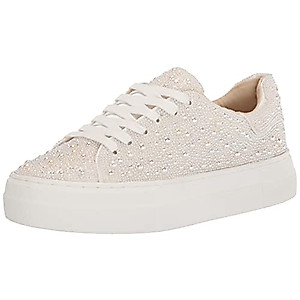 Betsey Johnson Women's Sidny Sneaker, Pearl, 7.5