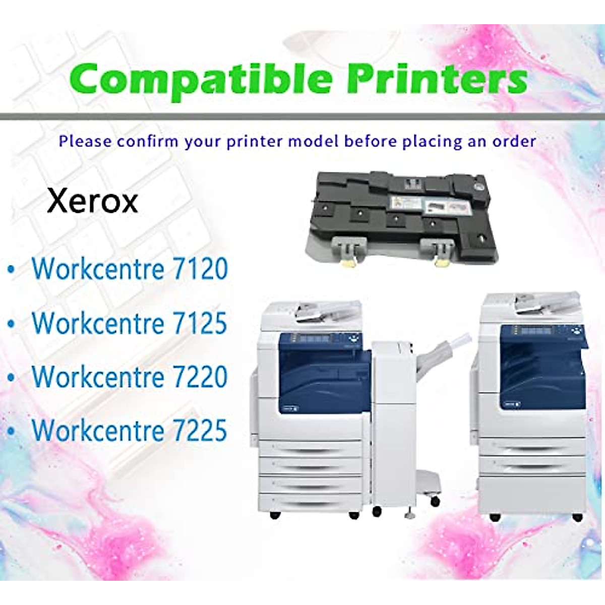 WorkPlus Compatible Waste Toner Cartridge Box for Xerox WorkCentre 008R13089 7120 7125 7220 7225 WorkCentre 7220i 7225i Printer (7120: WTC)