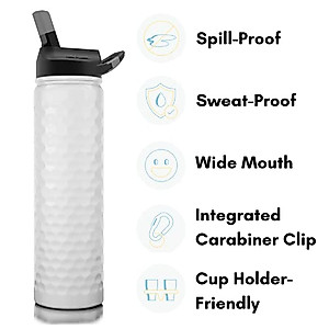 Seriously Ice Cold SIC 27oz Insulated Water Bottle Thermos, Premium Triple Layer Vacuum Stainless Steel, BPA Free Wide Mouth Lid with Carabiner Clip