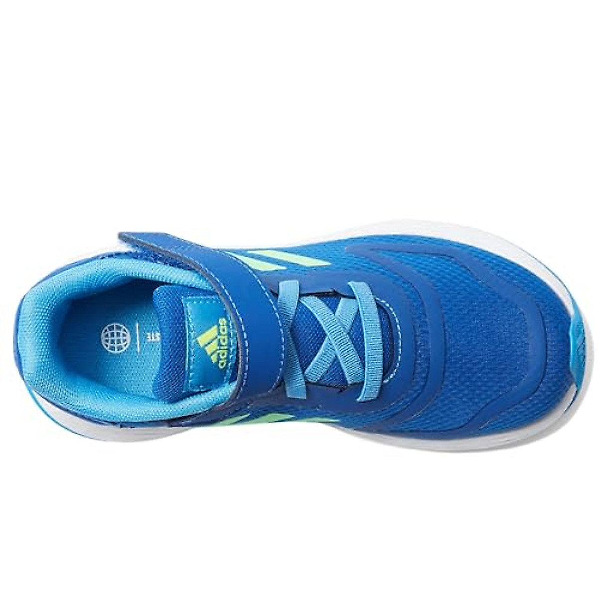 adidas Duramo 10 Running Shoe, Team Royal Blue/Beam Green/Pulse Blue (Elastic), 2 US Unisex Little Kid