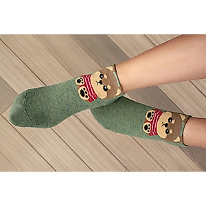 RATIVE Women's Ankle Fun Cute Socks for Cat Animals Lovers Funny Novelty Gifts (6-9, 10-pairs/all cats)