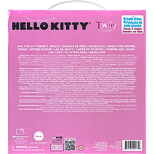 Hello Kitty Non-Toxic Water-Based Peel-Off Nail Polish Set with Glittery, Shimmery & Opaque Colors for Girl Kids Ages 3+, Perfect for Parties, Sleepovers & Makeovers, 18 Pcs