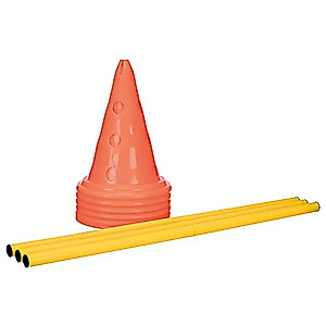 TRIXIE Dog Agility Hurdle Cone Set, Portable Canine Agility Training Set, 6 Exercise Cones with 3 Agility Rods